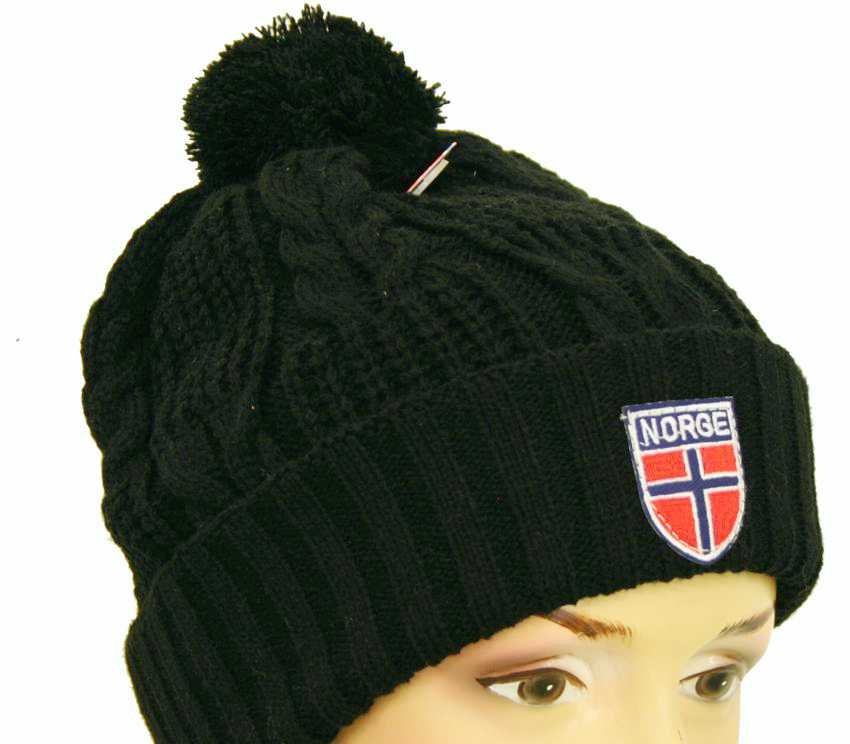 Strikkelue Voss, sort - LUER & HANSKER - norion-engros.no